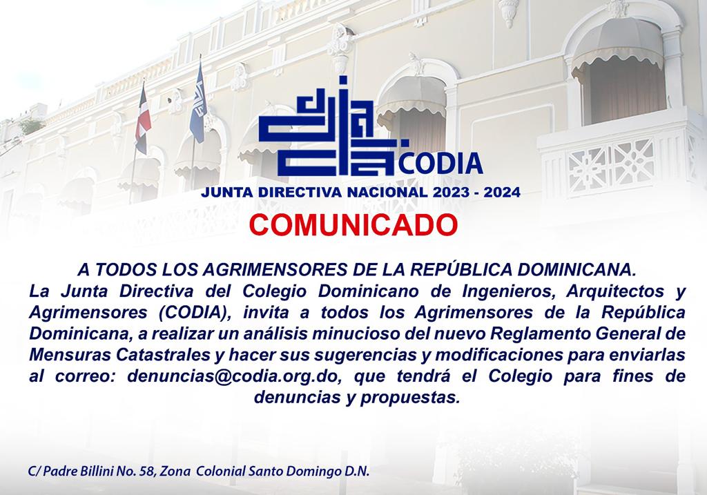 Colegio Dominicano de Ingenieros, Arquitectos y Agrimensores | CODIA ...